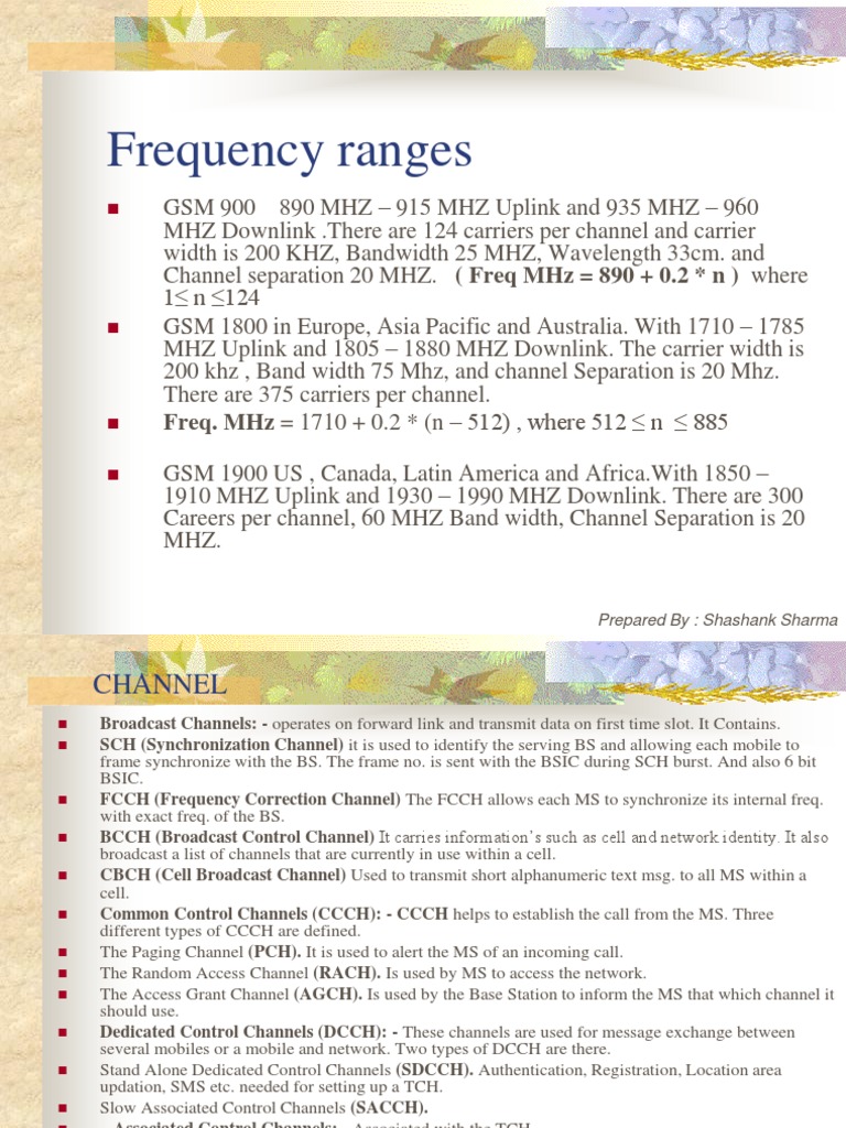 GSM Frequency Ranges and Drive Test Analysis | PDF | Computers ...