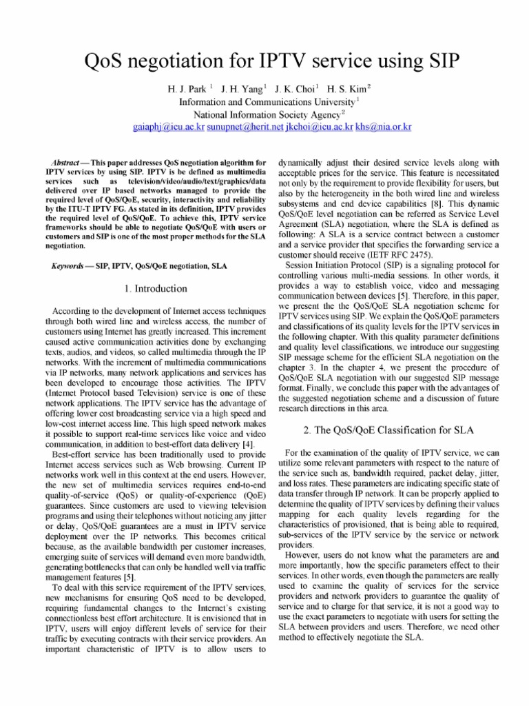 QoS in IPTV | PDF | Quality Of Service | Session Initiation Protocol