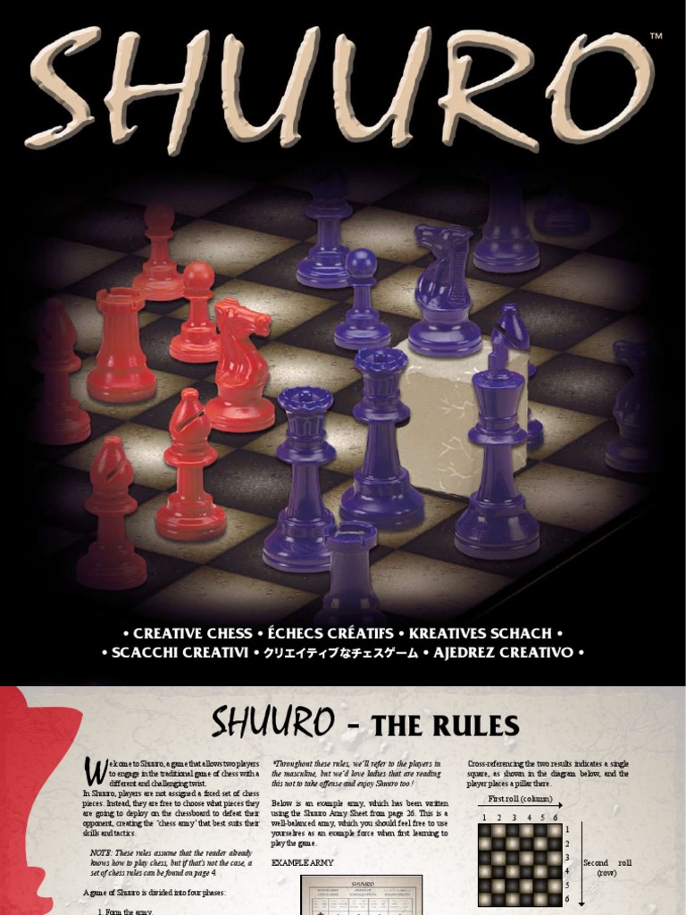 Shuuro English Rules | PDF | Chess | Abstract Strategy Games