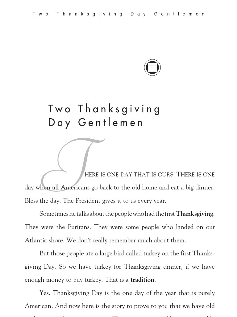 Two Thanksgiving Gentlemen | PDF