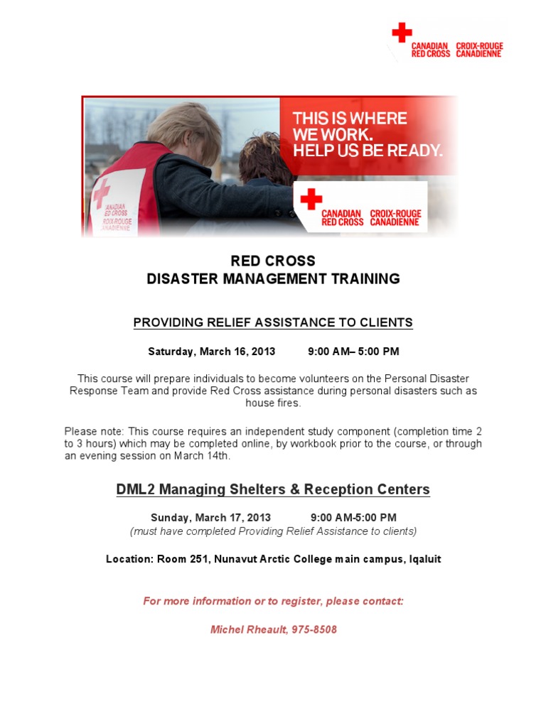 Red Cross Disaster Management Training March 16-17 | PDF