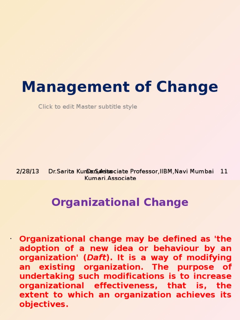 Managing Organizational Change: A Comprehensive Review of Models ...