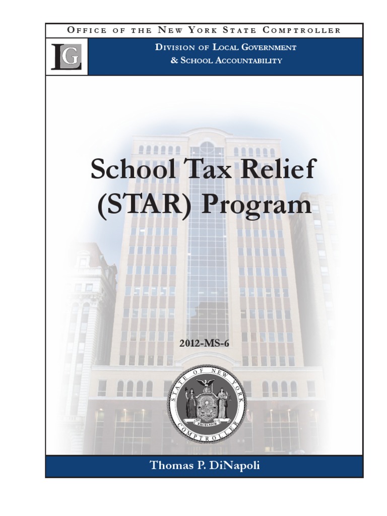 School Tax Relief (STAR) Program: o N y S C | PDF | Property Tax | Tax ...