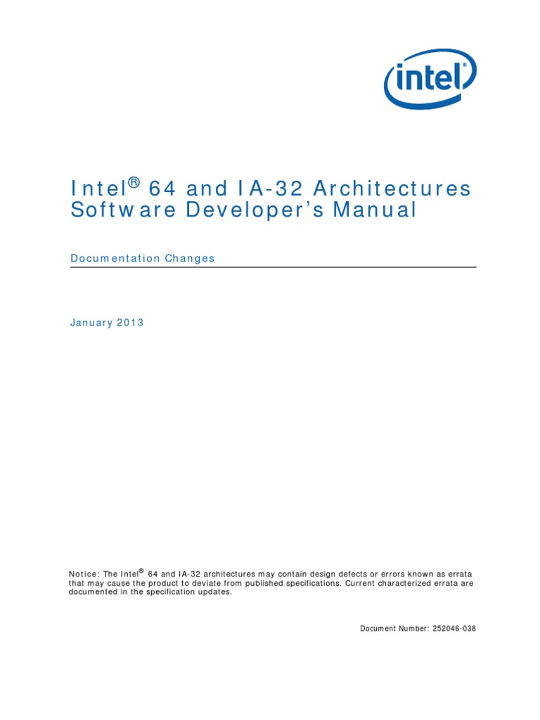 Intel® 64 and IA-32 Architectures Software Developer's Manual ...