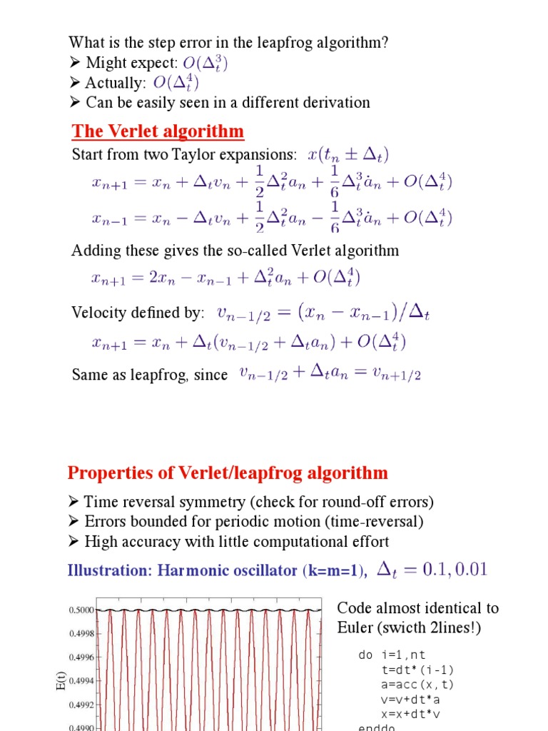 Verlet Algoritma PDF | PDF | Differential Calculus | Differential Equations
