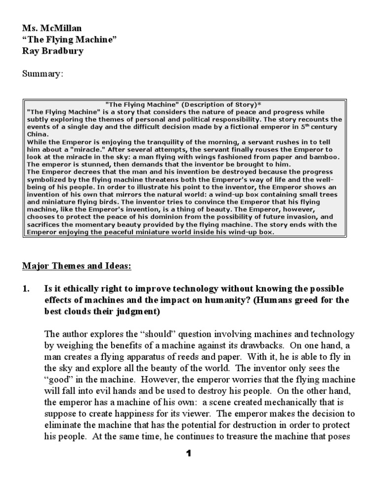The Flying Machine Model Analysis | PDF | Invention