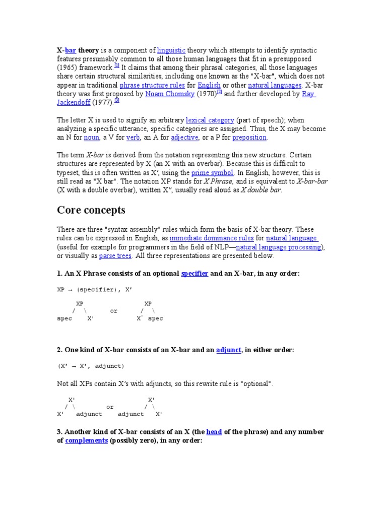 X Bar Theory | Download Free PDF | Linguistic Morphology | Human ...