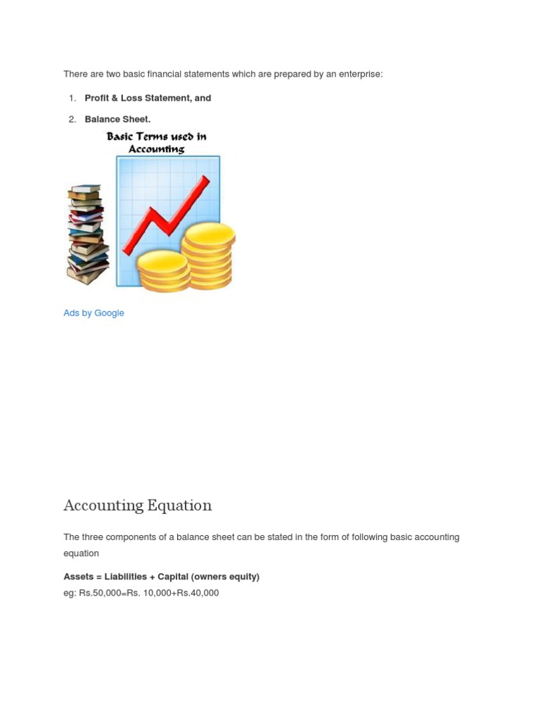 Accounting Equation: Ads by Google | PDF | Debits And Credits | Expense
