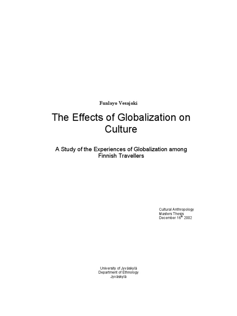 Globalization and Culture | PDF | Identity (Social Science ...