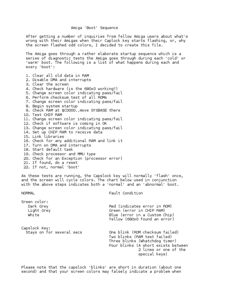 Amiga Boot Sequence | PDF | Booting | Random Access Memory