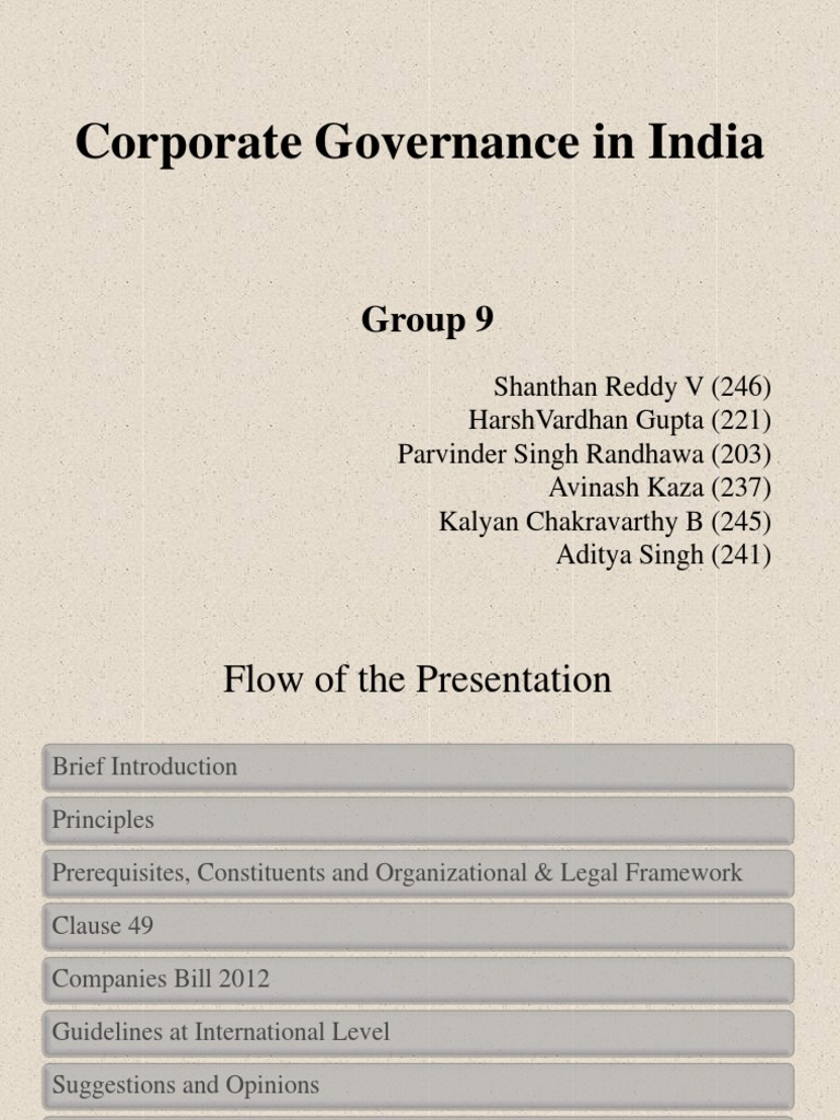 Corporate Goverance in India | PDF | Corporate Governance | Governance