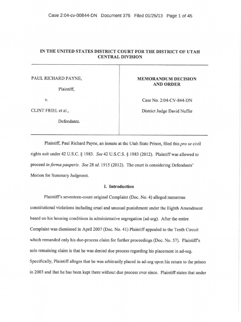 Judge David Nuffer's Memorandum | PDF