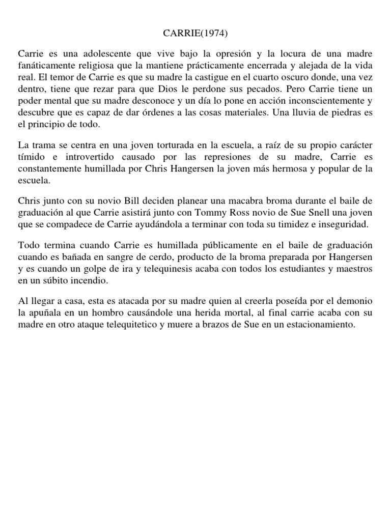 Carrie | PDF | Ocio