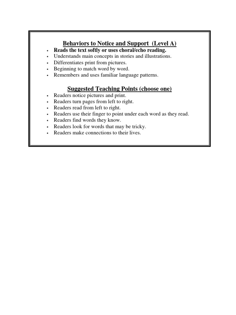 Guided Reading Teaching Points.pdf | Reading Comprehension | Reading ...