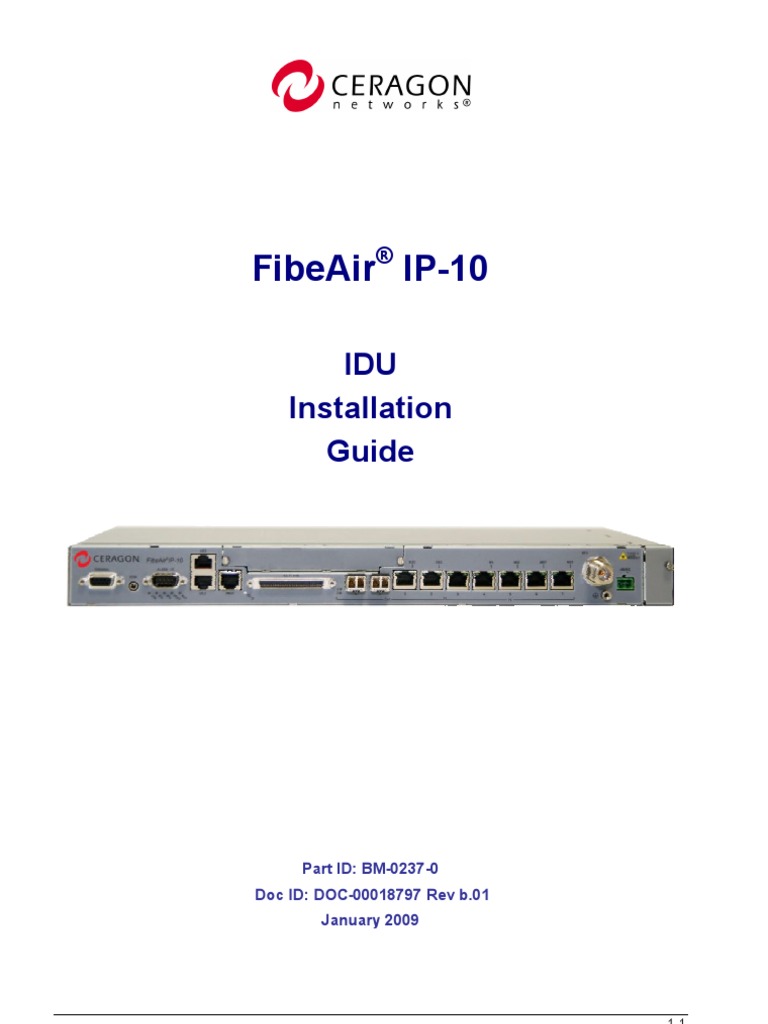 IP-10 IDU Installation (Rev b.01) | PDF | Electrical Connector | Ethernet