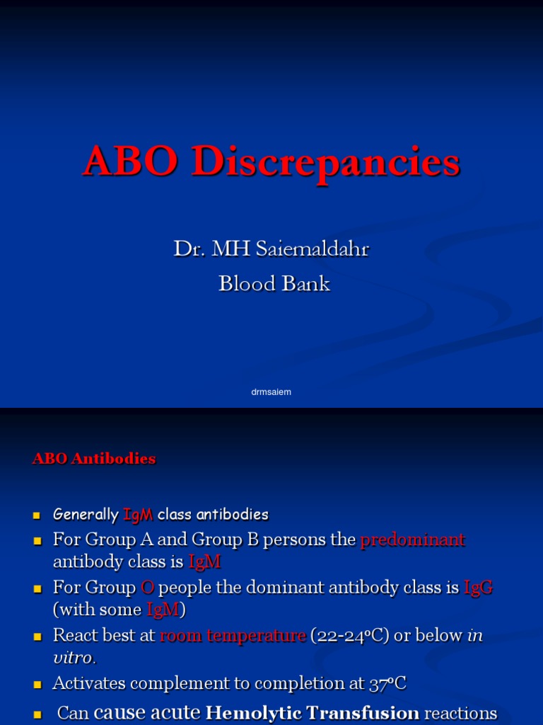 Understanding ABO Discrepancies in Blood Types | PDF | Clinical ...