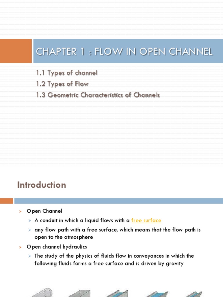 Slides 1 Flow in Open Channel | PDF | Fluid Dynamics | Viscosity