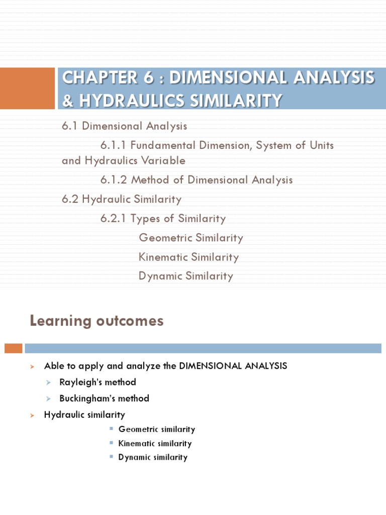 Slides 6 Dimensional Analysis and Hydraulic Similarity | PDF | Fluid ...