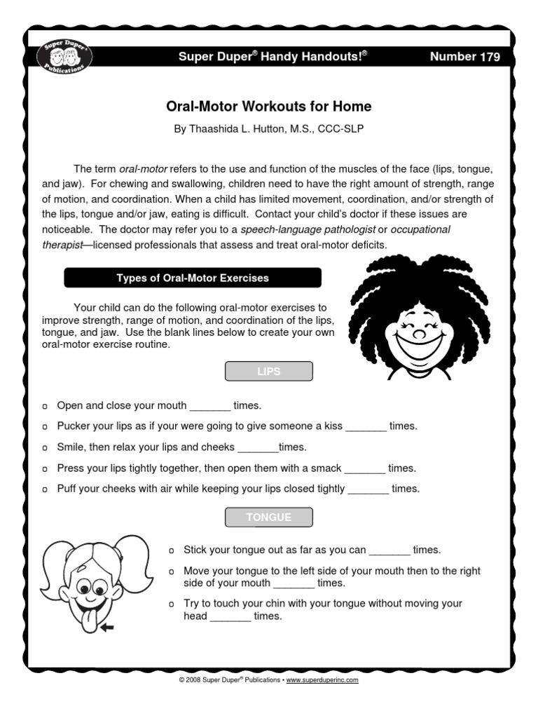 179 Oral MotorWorkout | PDF | Tongue | Mouth
