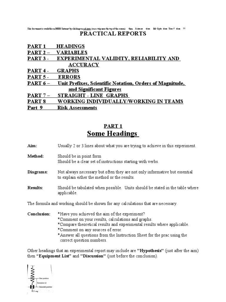 How To Writeup Practical Reports | PDF | Accuracy And Precision ...