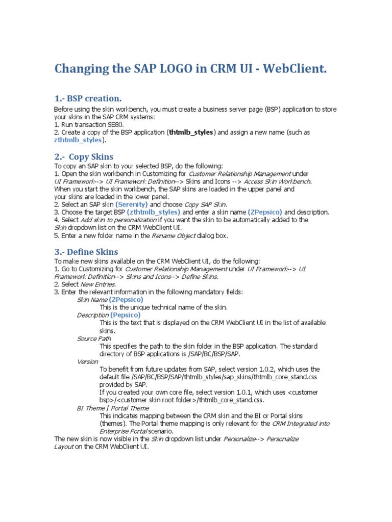 SAP CRM UI Logo Customization Guide | PDF | Customer Relationship ...