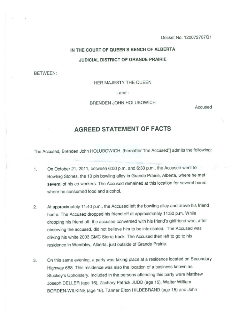 Agreed Statement of Facts | PDF