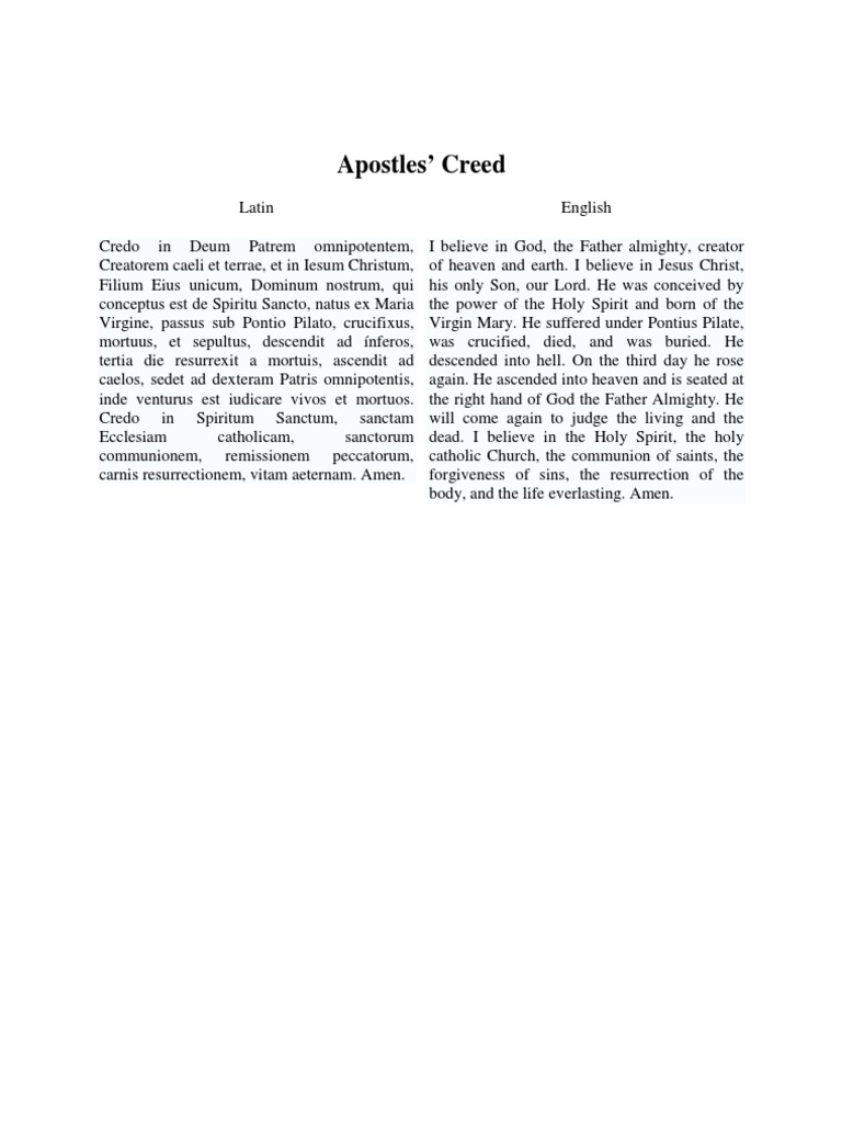 Apostles Creed | PDF