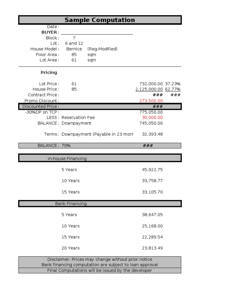 Sample Computation: BUYER | PDF | Money | Banking