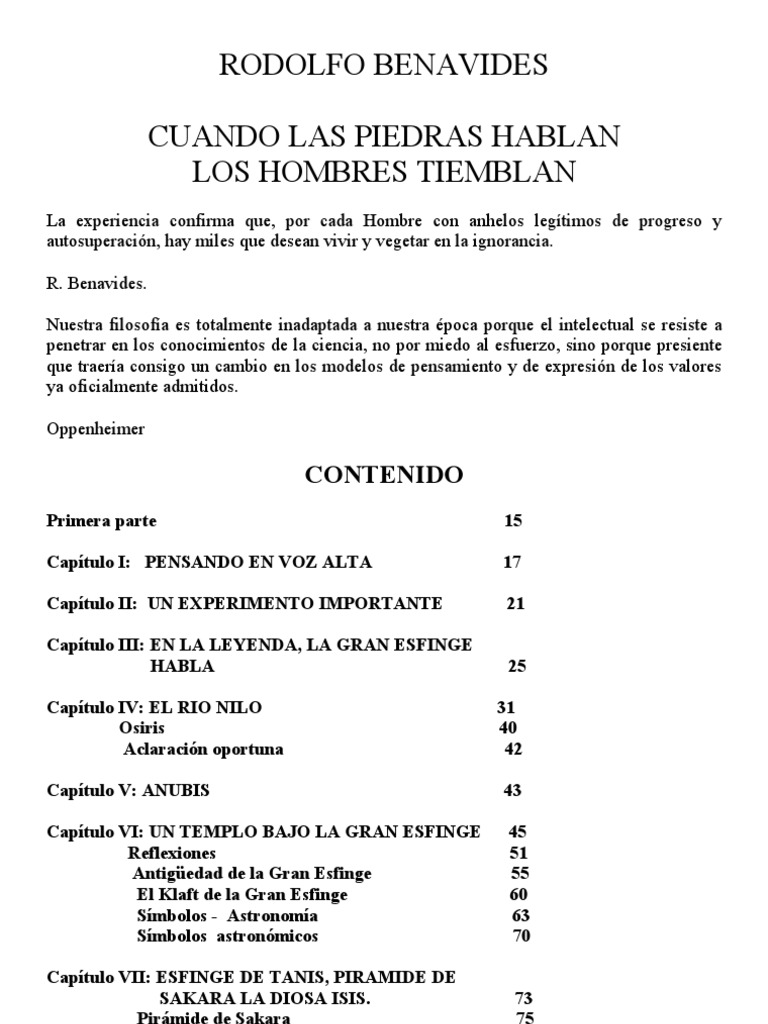 Rodolfo Benavides - Cuando Las Piedras Hablan Los Hombres Tiemblan ...