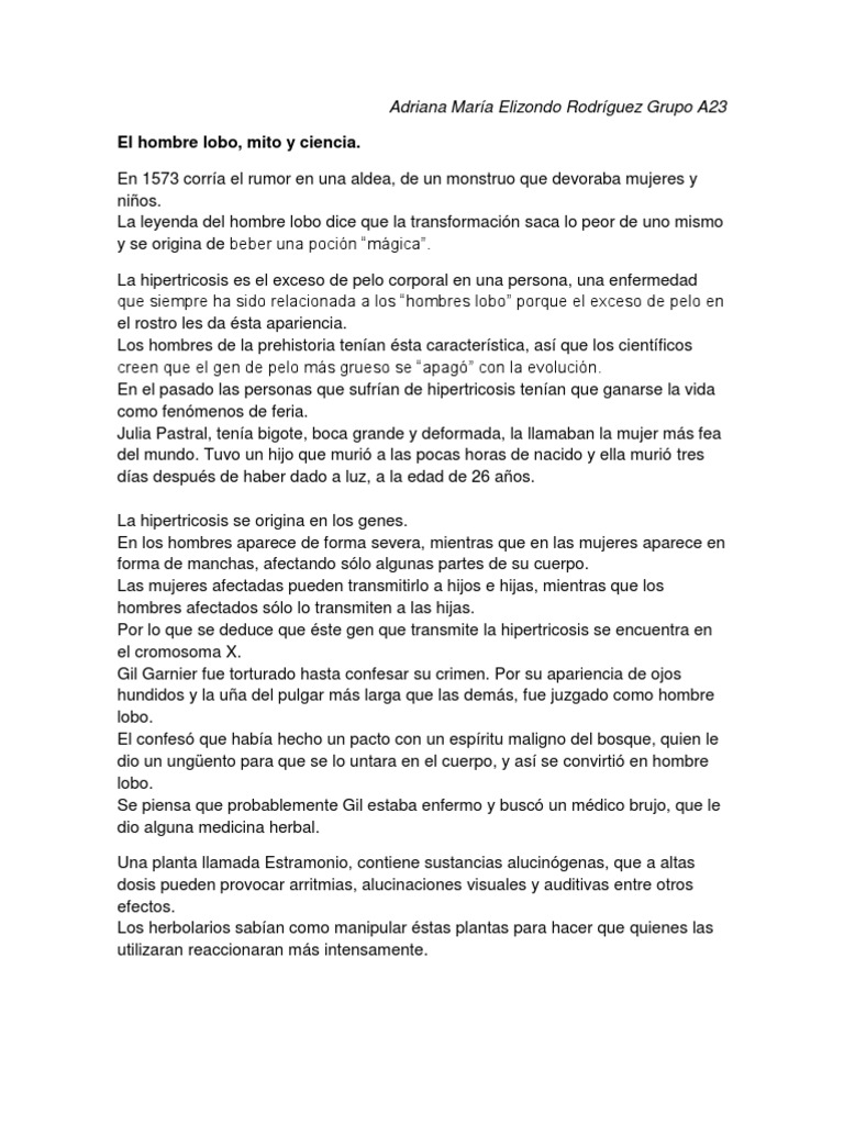 El Hombre Lobo | PDF | Hombres lobo | Lobo gris