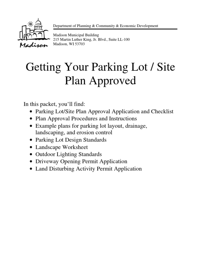 Parking Lot Plan Approval Guide | PDF | Easement | Parking Lot
