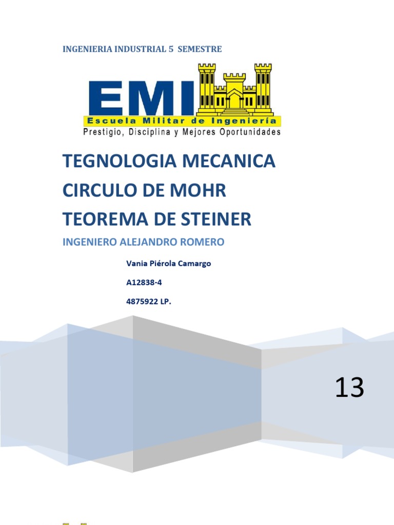 Circulo de Mohr Teorema de Steiner | PDF | Estrés (Mecánica) | Esfuerzo ...