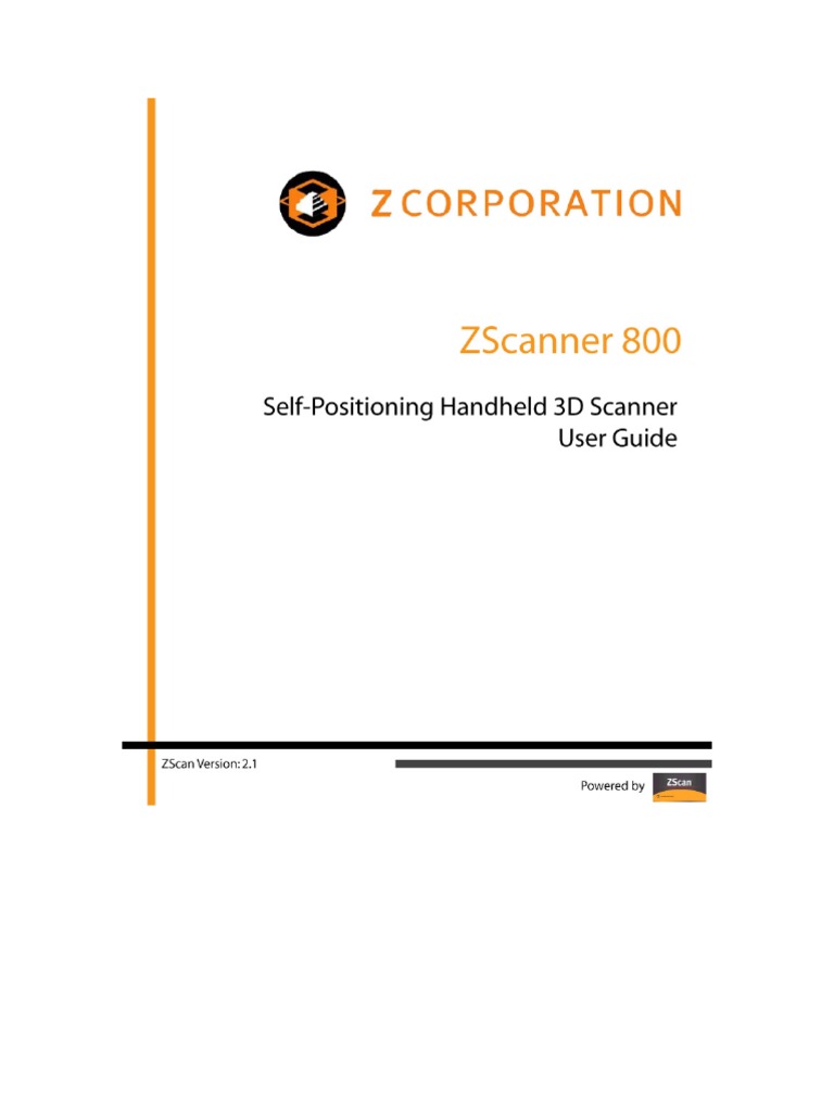 Zcorp Series Zscanner 800 User Guide Manual en | PDF | Image Scanner ...