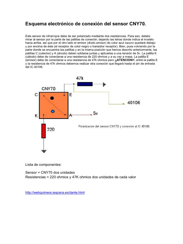 Esquema Electronico de Conexion Del Sensor CNY70 | PDF