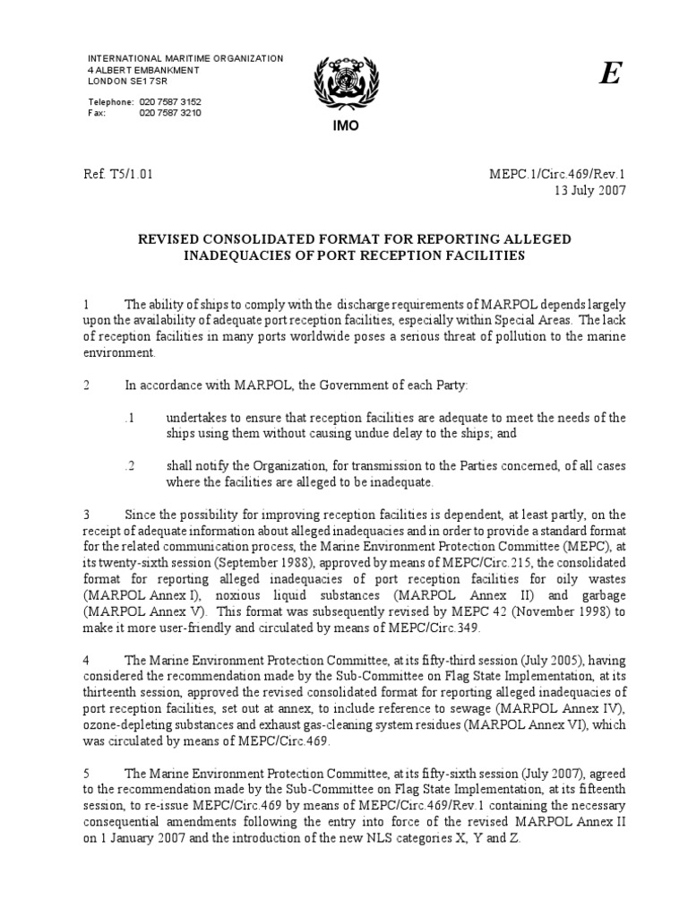 Report Port Reception Facilities | PDF | Shipping | Logistics