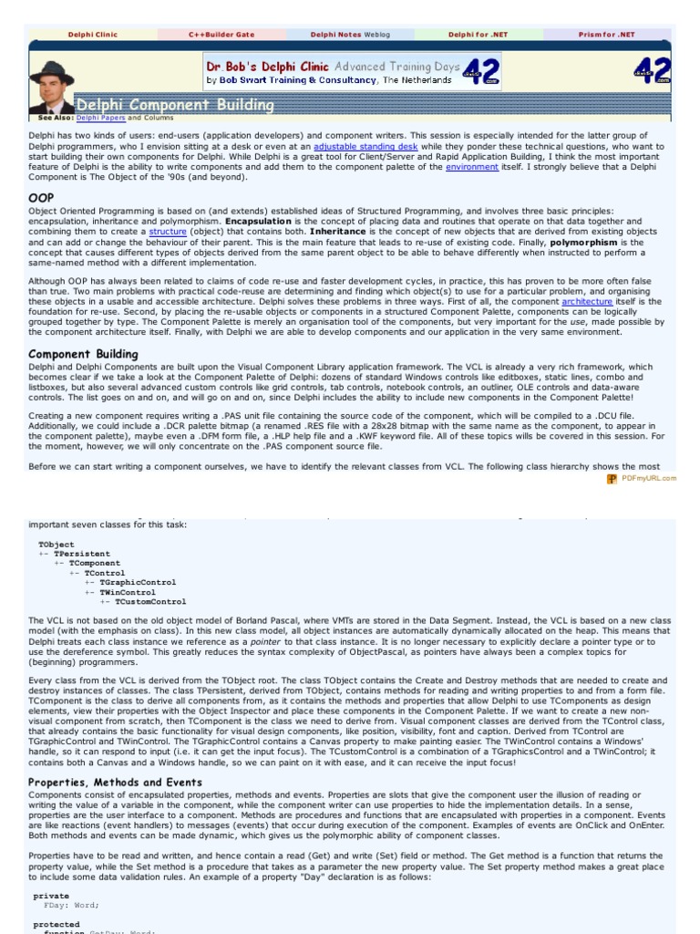 Delphi-Componen HTM PDF | PDF | Method (Computer Programming) | Class ...