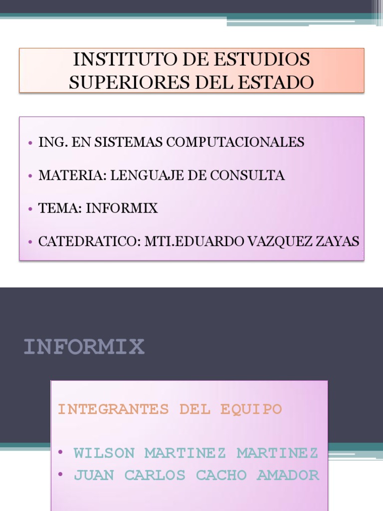 Informix Exposicion | PDF | Bases de datos | Gestión de datos