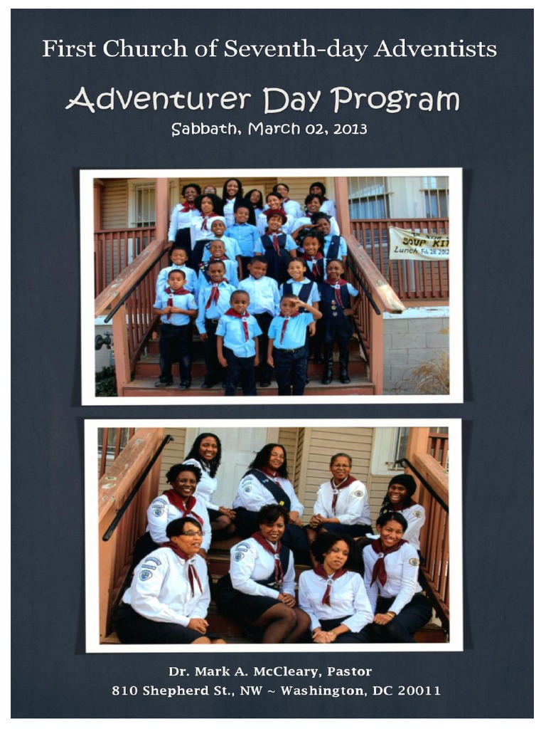 First Church of Seventh-Day Adventist Adventurer Day Program | PDF ...