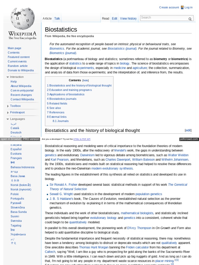 Biostatistics | PDF | Biostatistics | Life Sciences