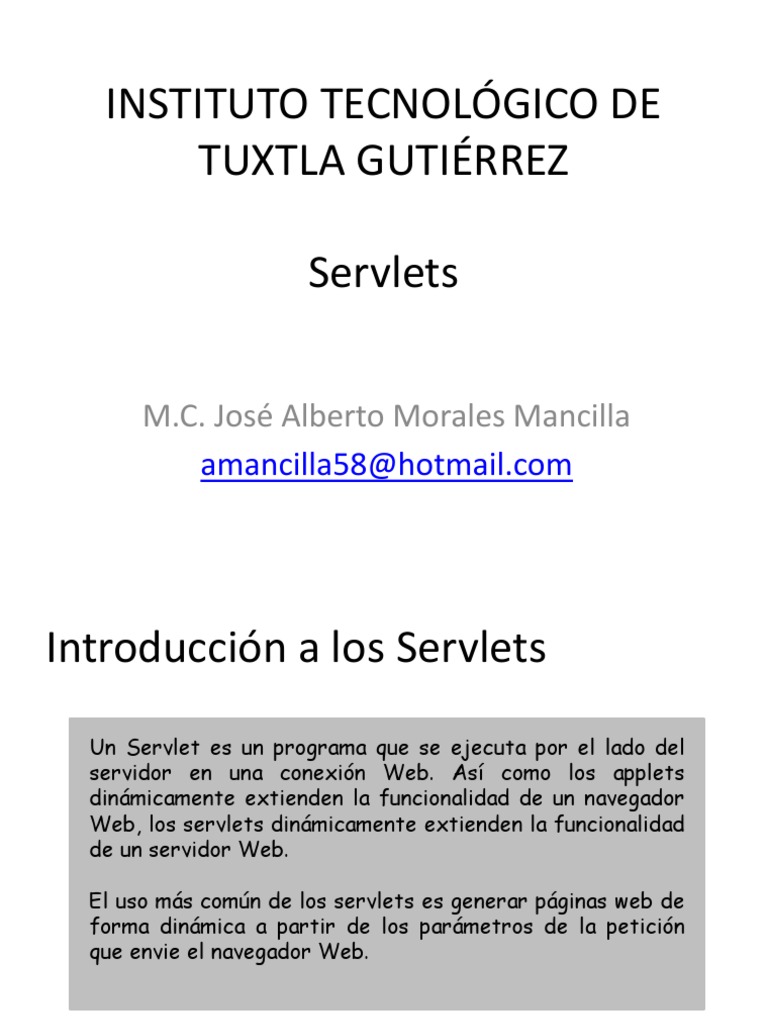 Introducción a Servlets en Java | PDF | Servidor web | Internet y web