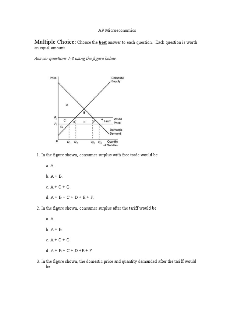 Microeconomics Test 3 | PDF | Economic Surplus | Supply And Demand