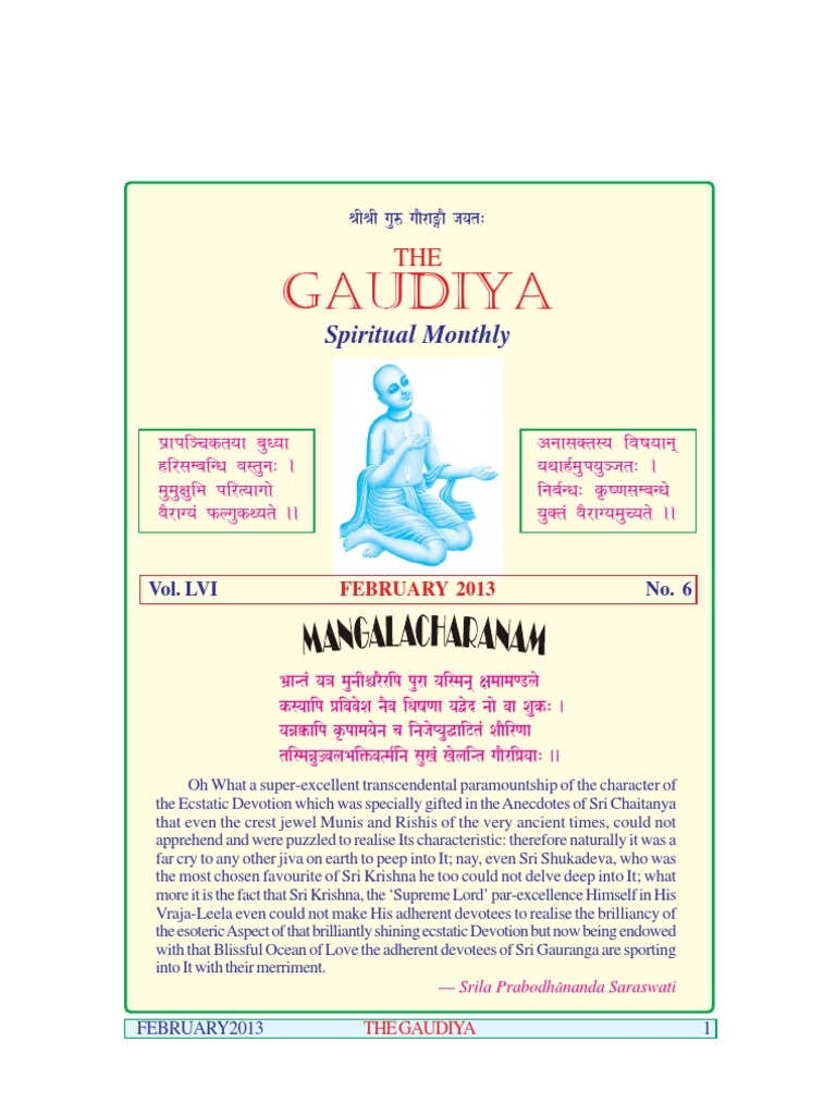 Gaudiya Math Chennai / 'The Gaudiya " February 2013 | PDF | Bhagavata ...