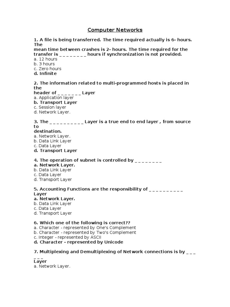 Computer Networks MCQs | PDF | Asynchronous Transfer Mode | Internet Protocol Suite