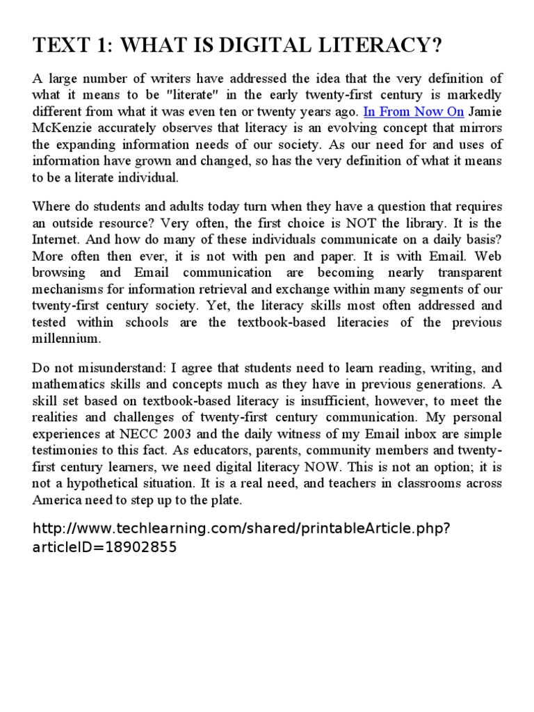 Summarizing Practice DIGITAL LITERACY | PDF