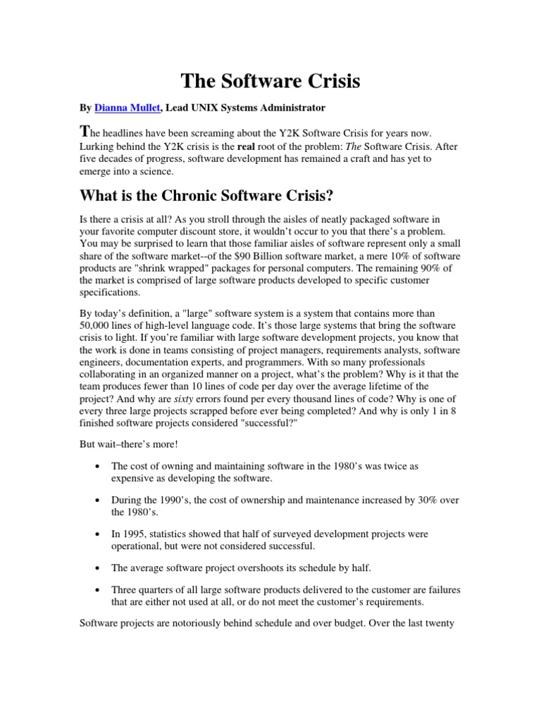 The Software Crisis | Download Free PDF | Software Development ...