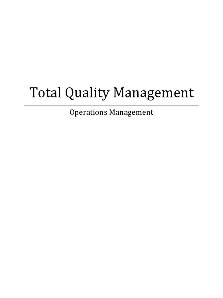 Operations Management TQM | PDF | Operations Management | Quality ...