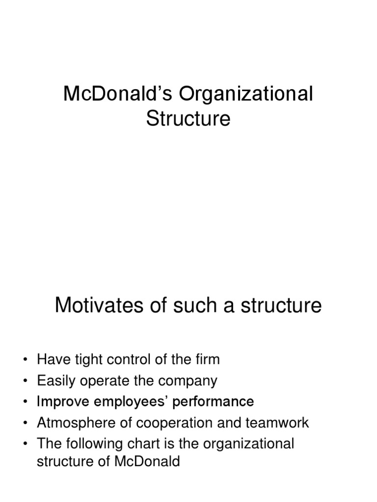McDonalds organization structure