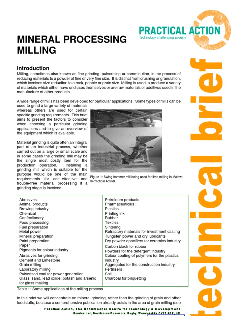 Mineral Processing Milling | Mill (Grinding) | Industries