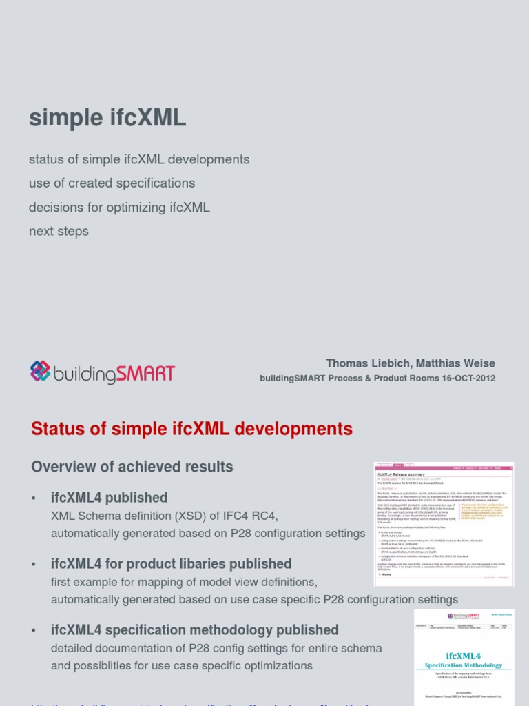 Simple IfcXML - Presentation Summary Phase1 | Download Free PDF | Xml ...