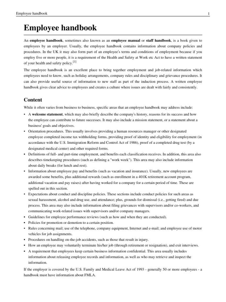 Employee Handbook | PDF | Employee Relations | Government